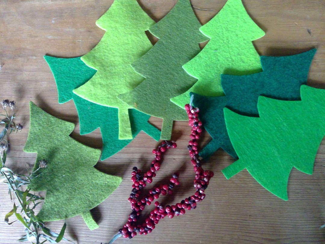 25 Diecut Large Felt Christmas Trees for Crafting, Decorating - Etsy