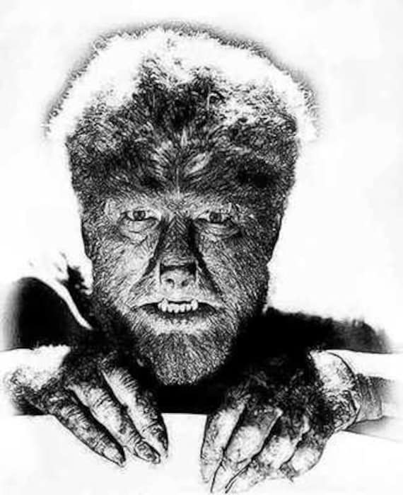 Rare Werewolk Wolfman Lon Chaney Art Litho LE of 50 | Etsy