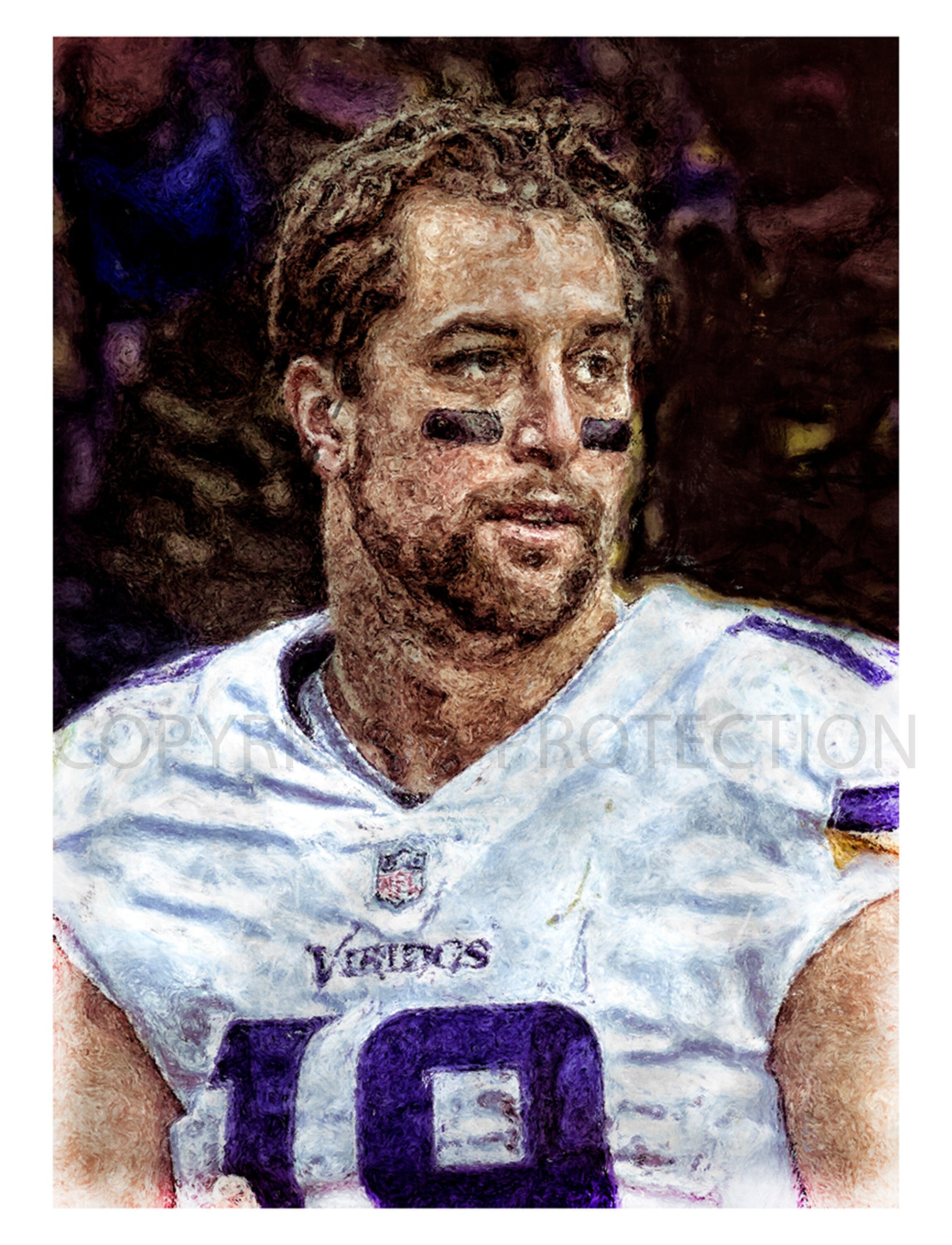 Adam Thielen Minnesota Vikings Art Print, New & Rare, Limited to Only ...