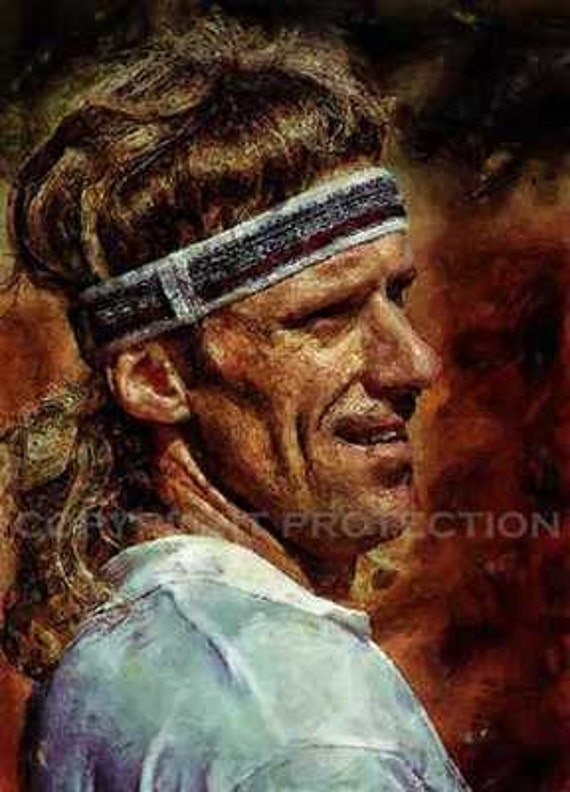 New Rare Bjorn Borg Tennis Art Print 12x18 Signed and | Etsy