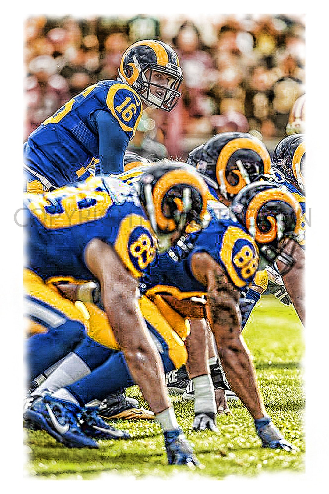 Jared Goff Los Angeles Rams Art Print, New & Rare, Limited to Only 50 ...