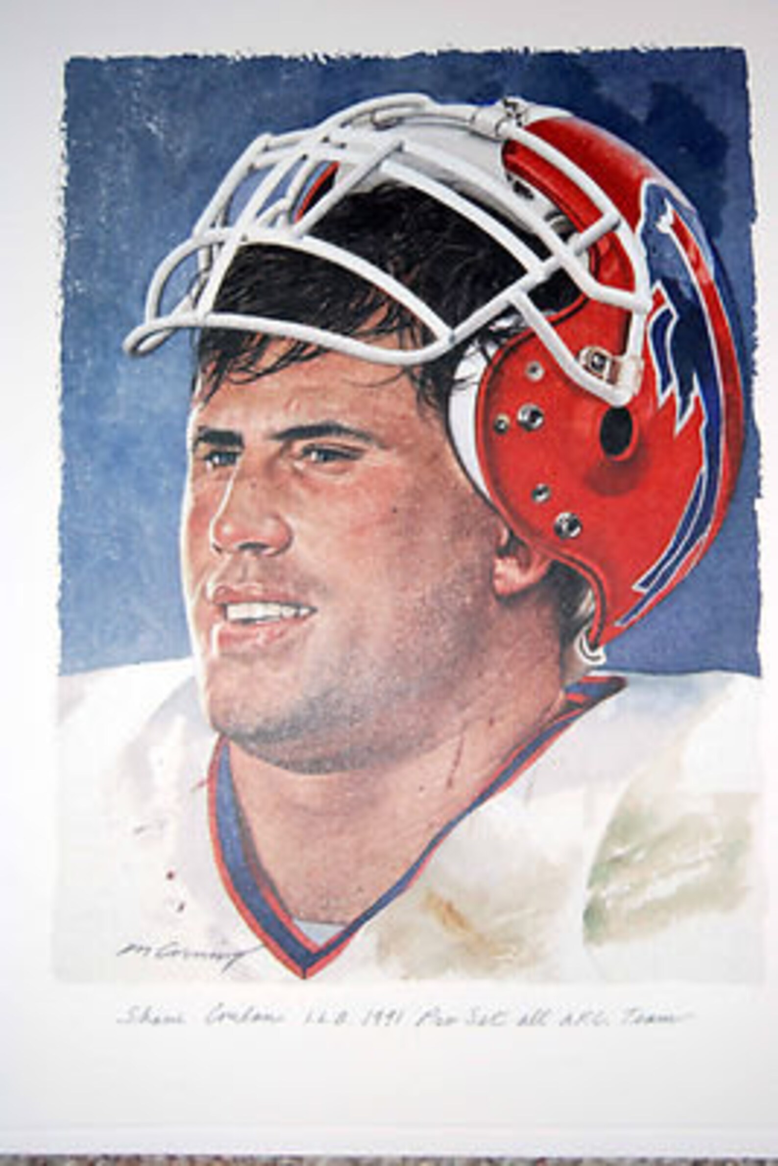 Shane Conlan Buffalo Bills Rare Art - Etsy
