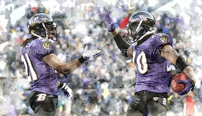Baltimore Ravens Lardarius Webb, Ed Reed 2011 Rare Art Print Sn Only 50 ...