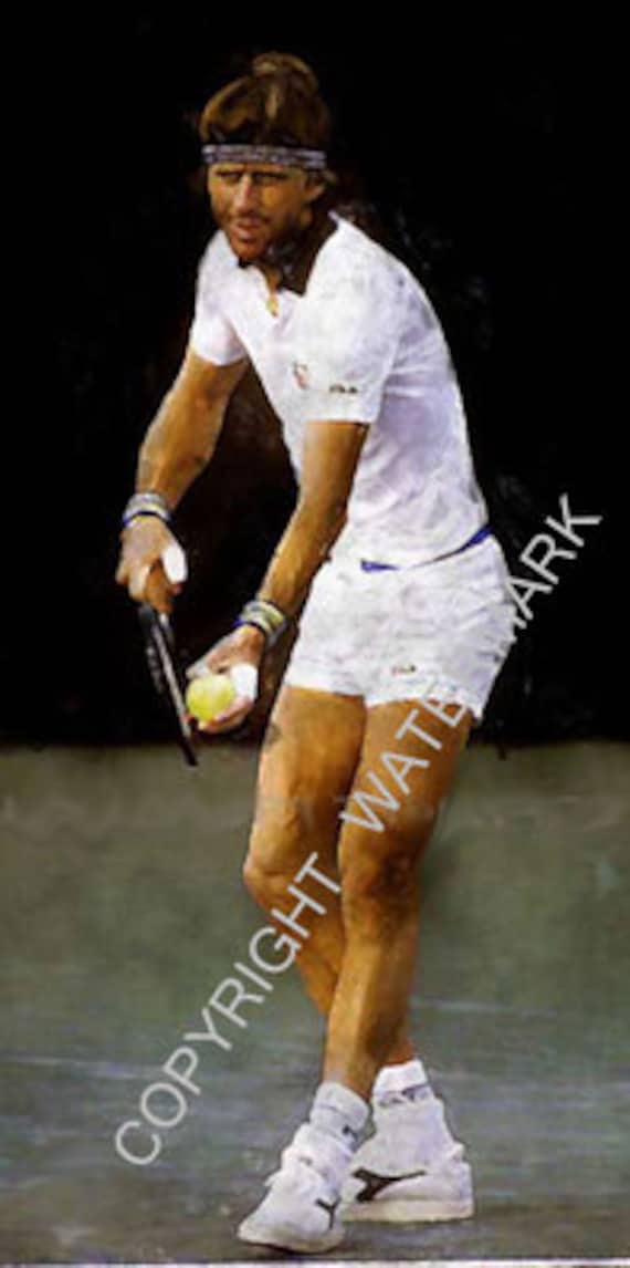 Rare Bjorn Borg Tennis Art Print 12x18 Signed and Numbered | Etsy