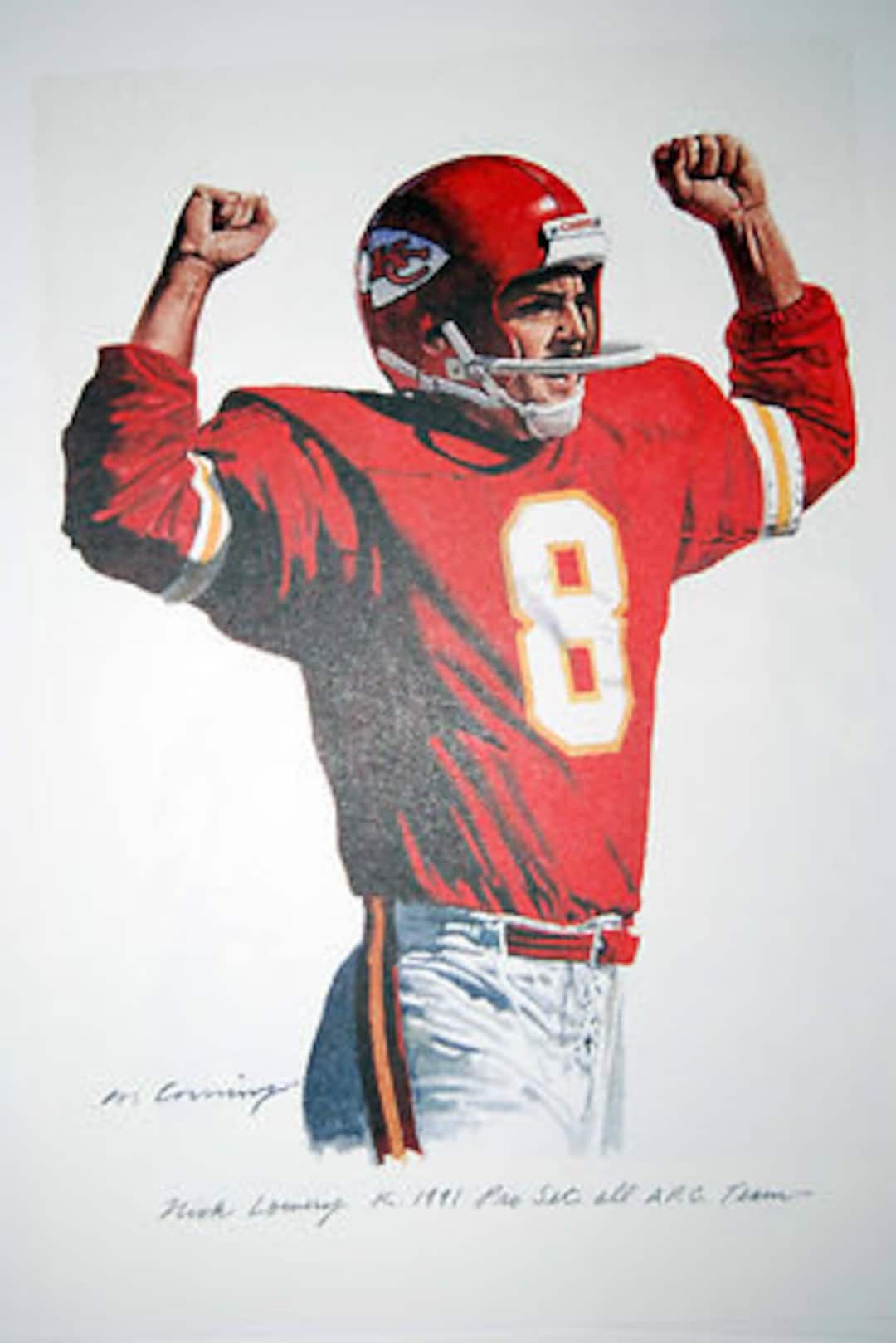 Nick Lowery Kansas City Chiefs Rare Art - Etsy
