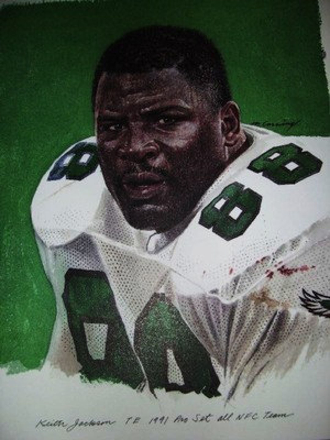 Keith Jackson Philadelphia Eagles Rare Art - Etsy