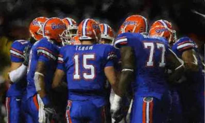 Florida Gators Tim Tebow Huddle LE Art Print Only 50 Av - Etsy