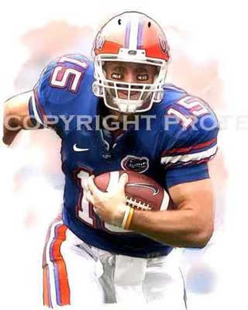 Rare Tim Tebow Broncos Art / Illus Print 12x18 LE 50 | Etsy