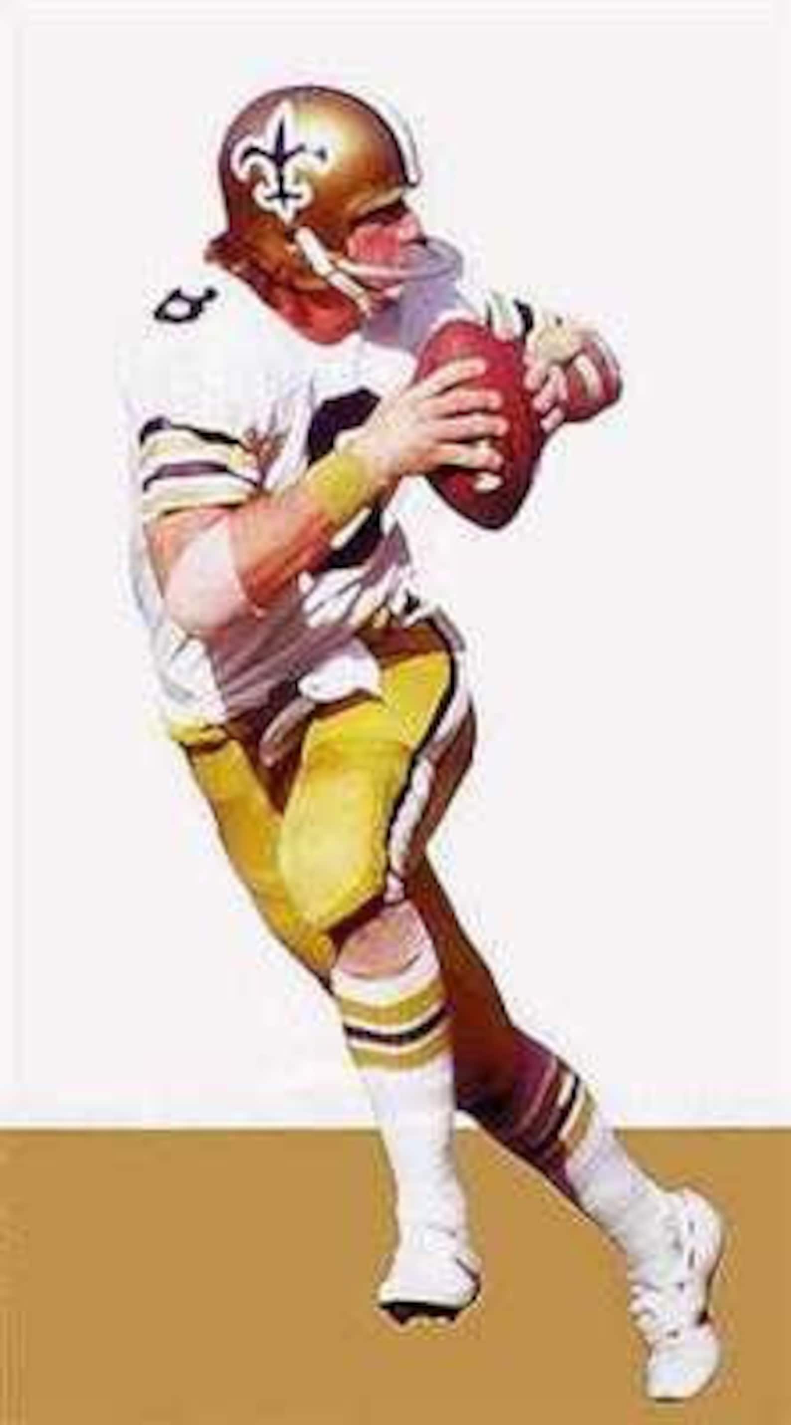 New Orleans Saints Archie Manning Rare Art Lithograph - Etsy