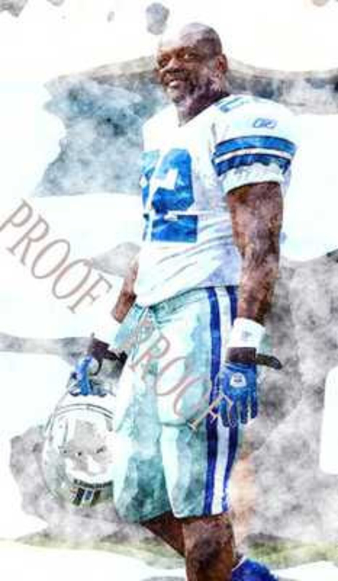 Emmitt Smith Watercolor Art Prnt 12x18 LE of 50 Snum - Etsy