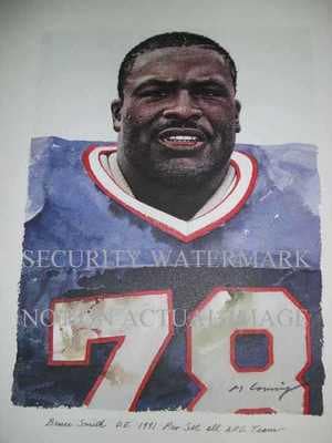 Bruce Smith Buffalo Bills Mer Corning Rare Art LE - Etsy