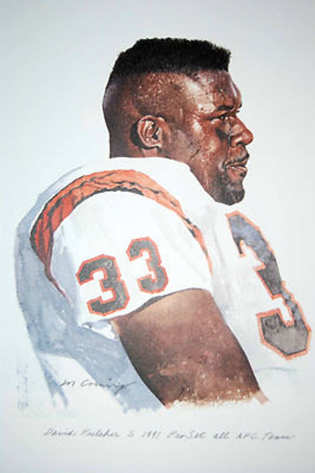 David Fulcher Cincinnati Bengals raro arte - Etsy México