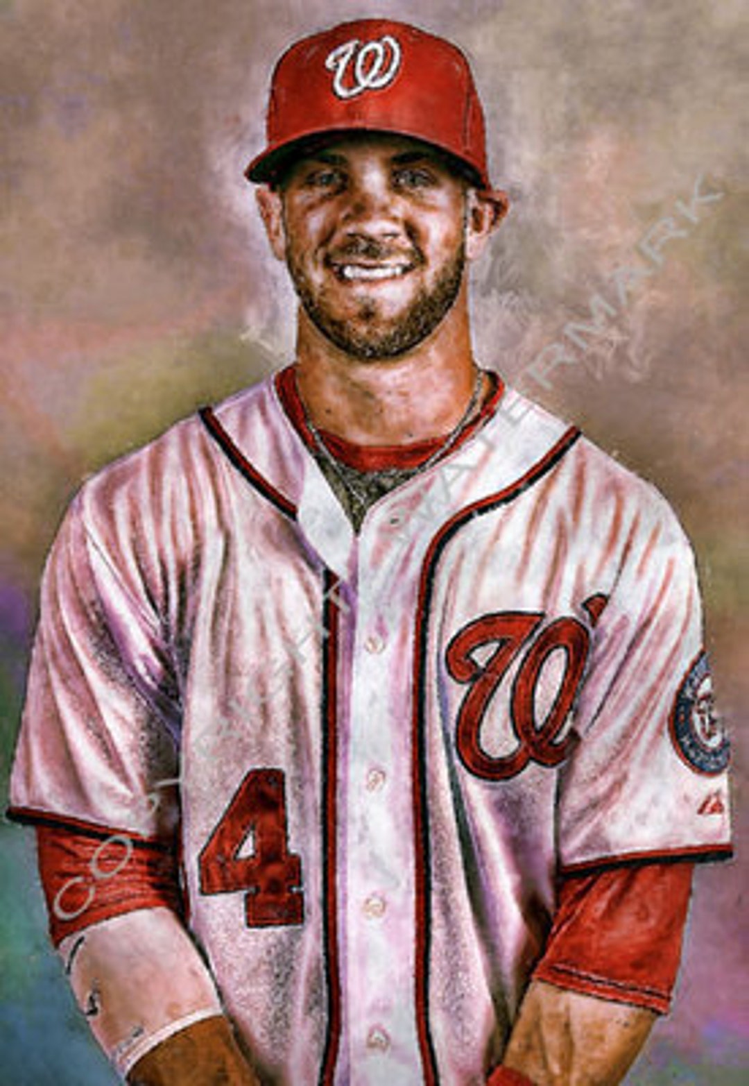 Bryce Harper Washington Nationals Portrait Art Print Sn Ony 50 Rare - Etsy
