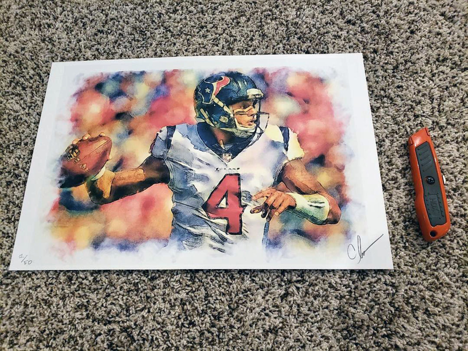 Patrick Mahomes Kansas City Chiefs Art Print, New & Rare, Limited to ...