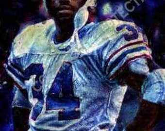 Earl Campbell Houston Oilers Merv Corning Rare Print LE | Etsy