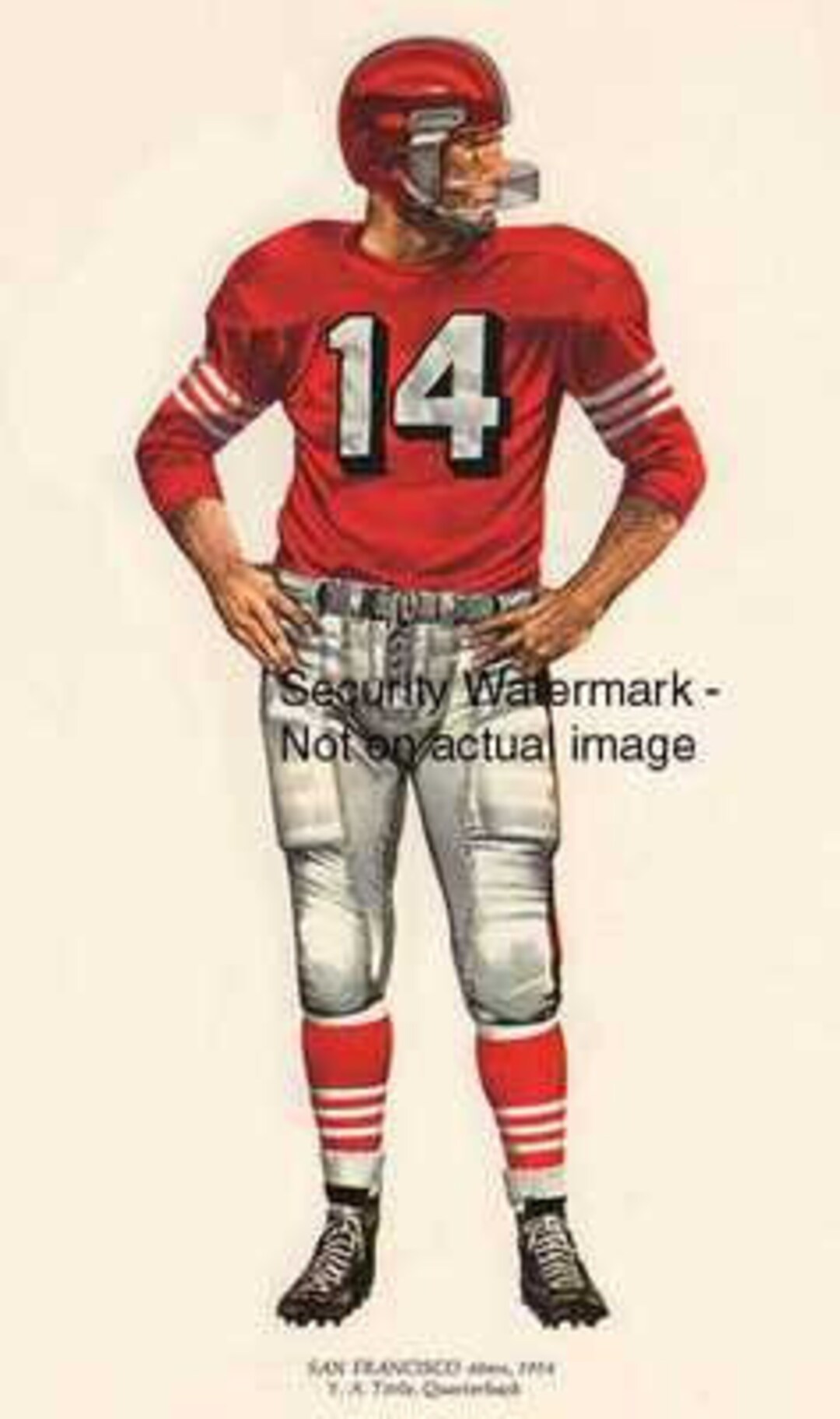Rare Y. A. Tittle San Francisco 49ers Merv Corning Prnt - Etsy