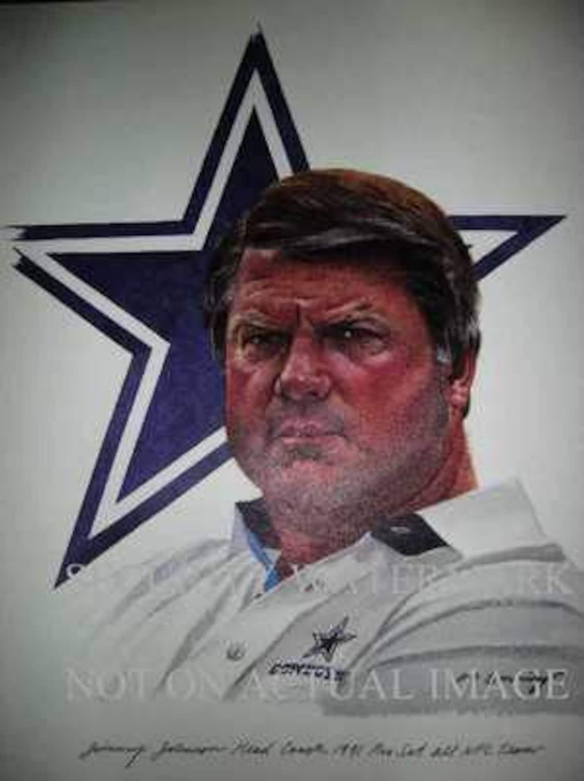 Dallas Cowboys Jimmy Johnson Rare Corning Print LE - Etsy