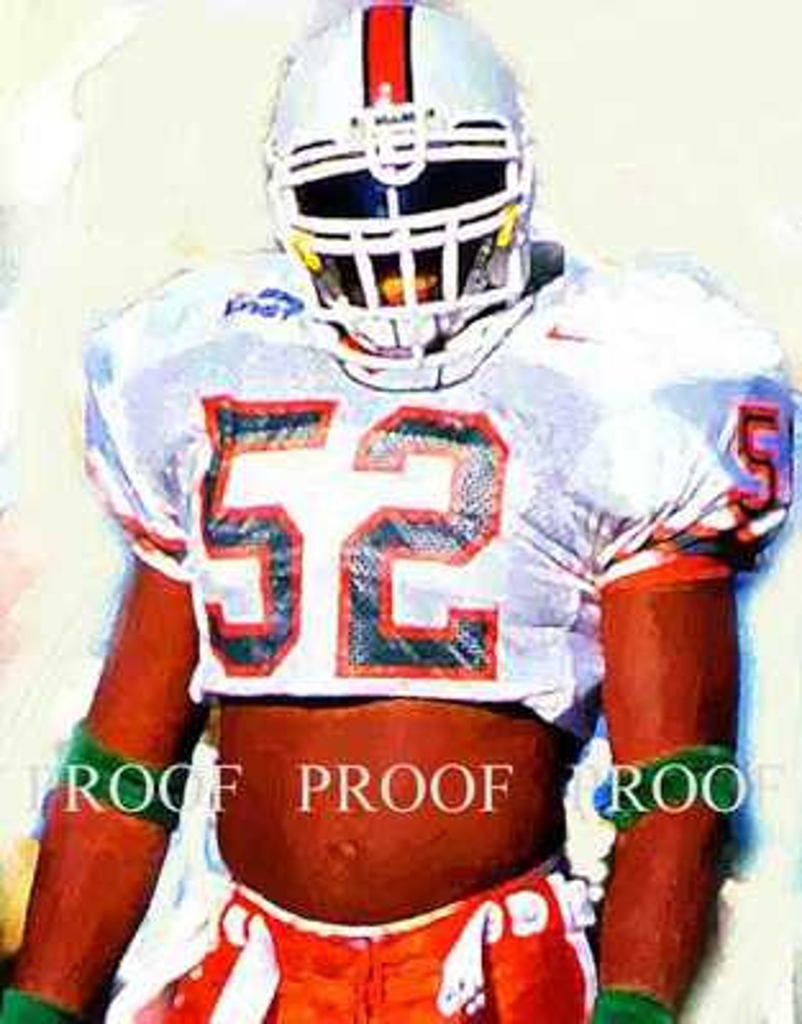 New Miami Hurricanes Ray Lewis Art Print LE of 50 12x18 - Etsy