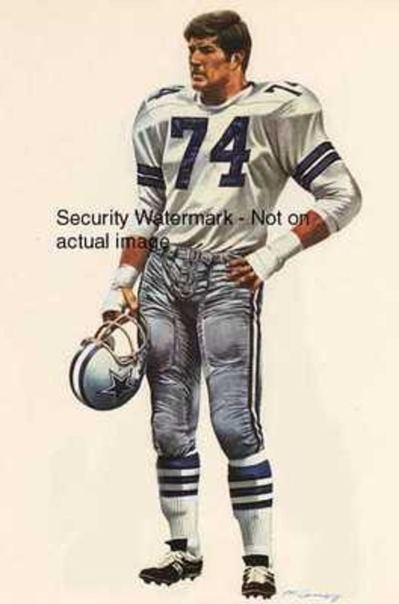 Vintage Bob Lilly Dallas Cowboys Merv Corning Print | Etsy