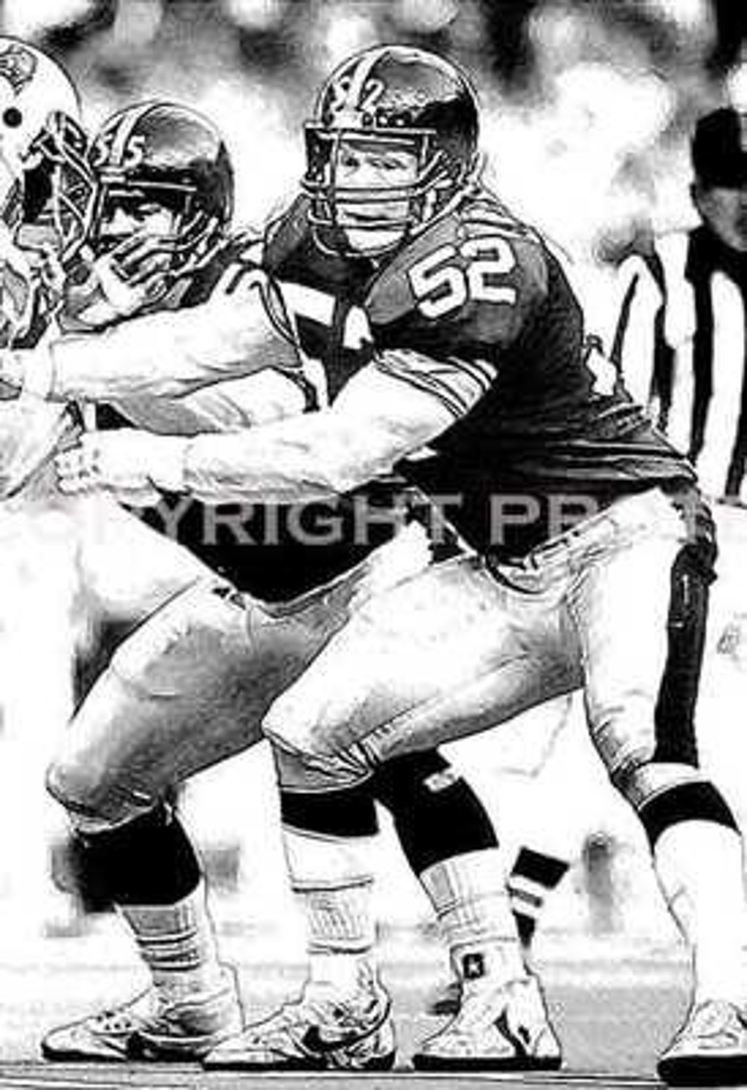 Rare Mike Webster Steelers Illus Print 12x18 LE 50 - Etsy