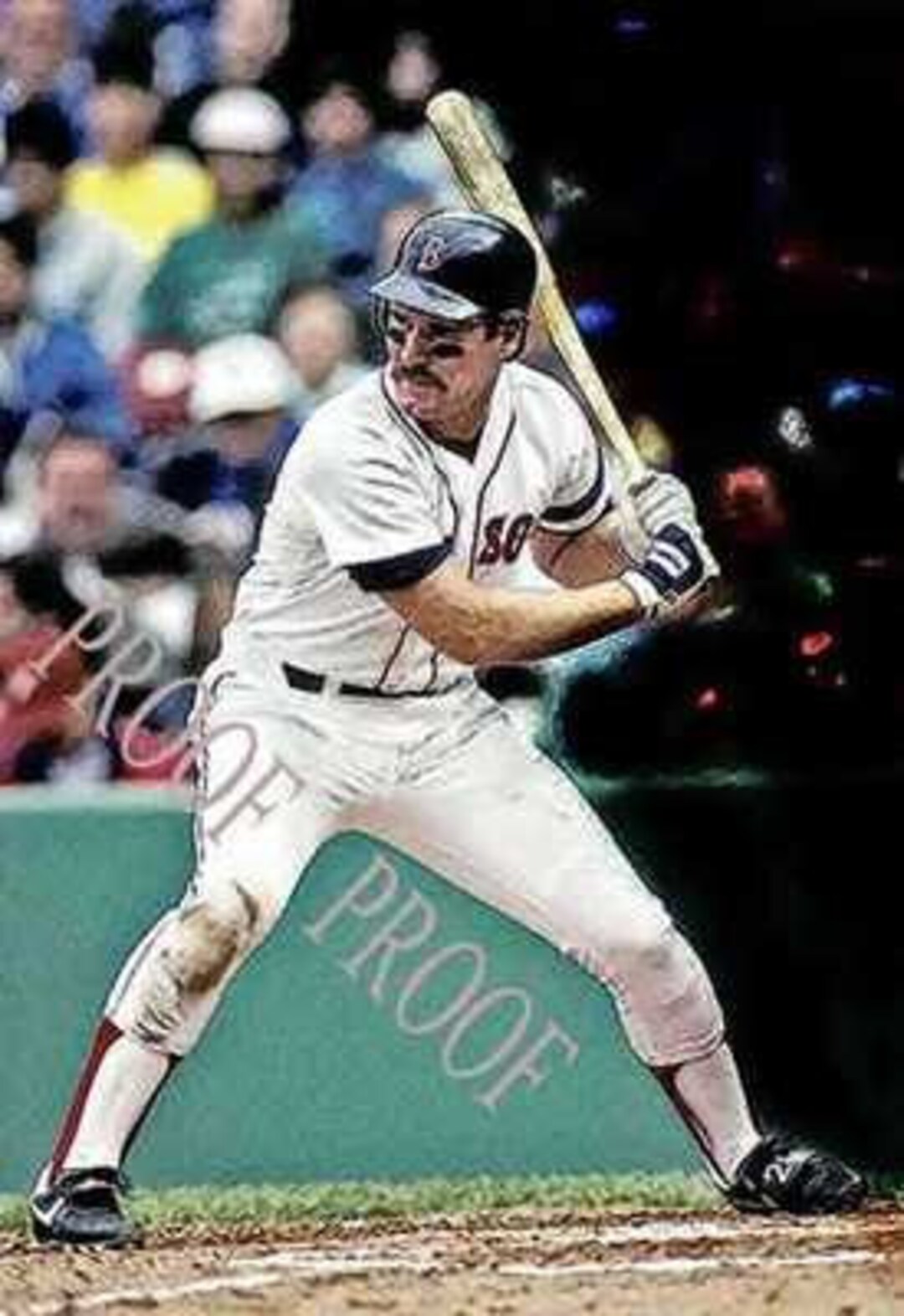 new-wade-boggs-boston-red-sox-art-le-of-50-huge-12x18-etsy