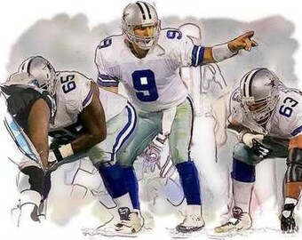 Rare Tony Romo Dallas Cowboys Art Print Only 50 Exist | Etsy