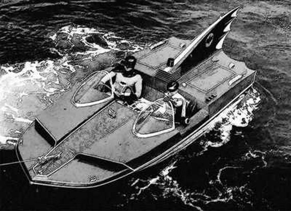 New Batboat Adam West Batman Robin Art Print LE 50 | Etsy