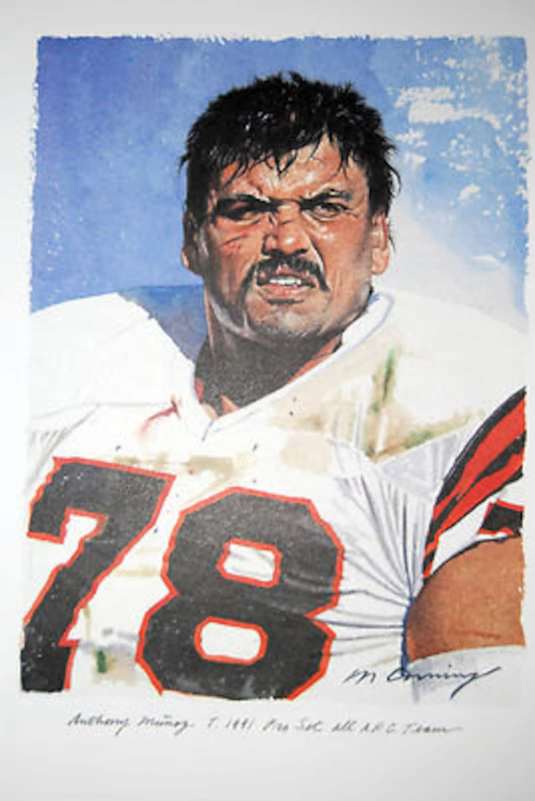 Anthony Munoz Cincinnati Bengals Rare Art - Etsy UK