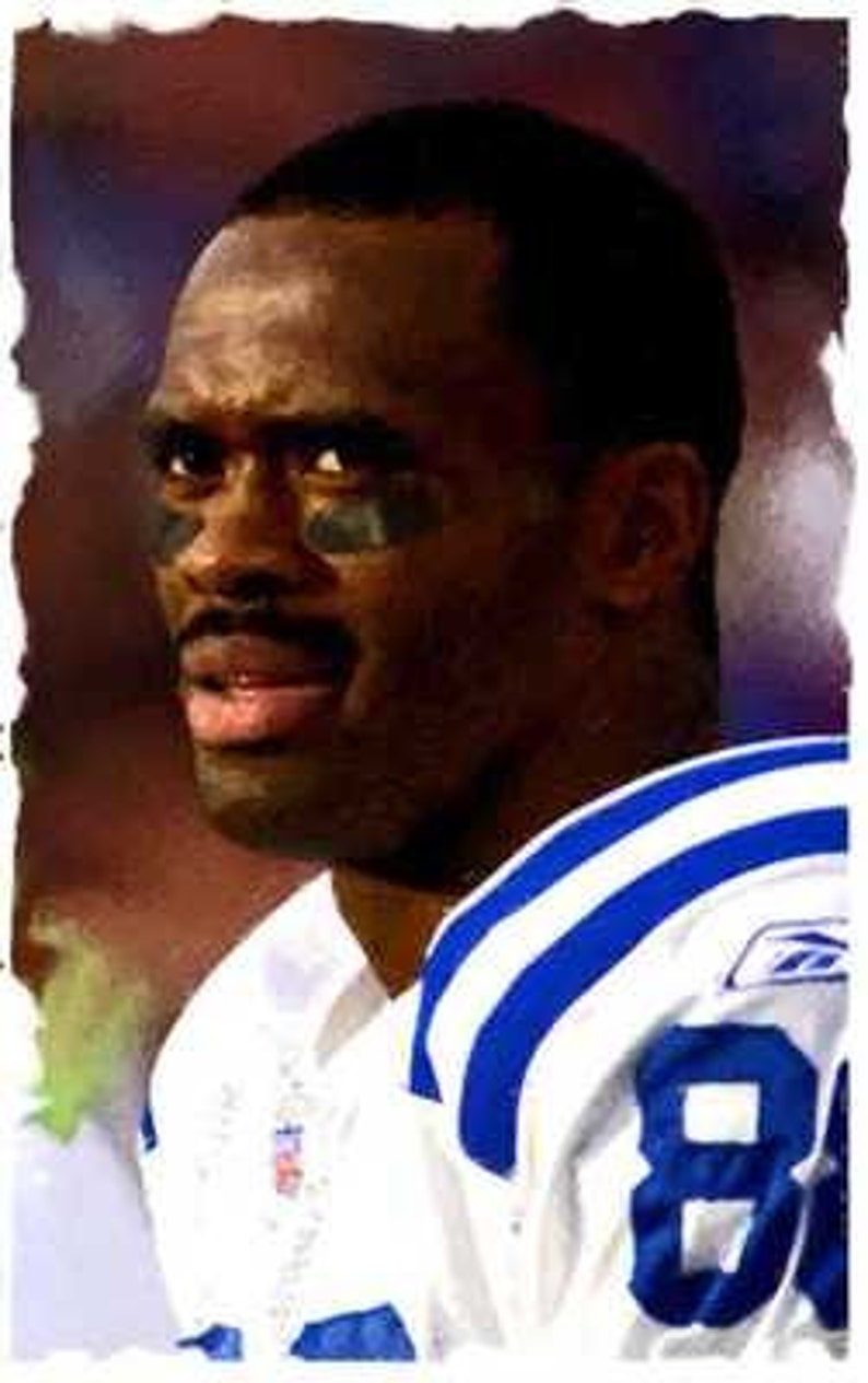 Marvin Harrison Colts Oil Style Art Print 12x18 LE 50 - Etsy