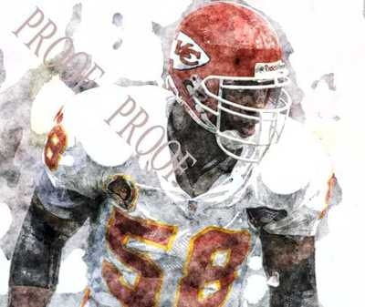 Derrick Thomas Watrcolor Art Print 12x18 LE of 50 Snum | Etsy
