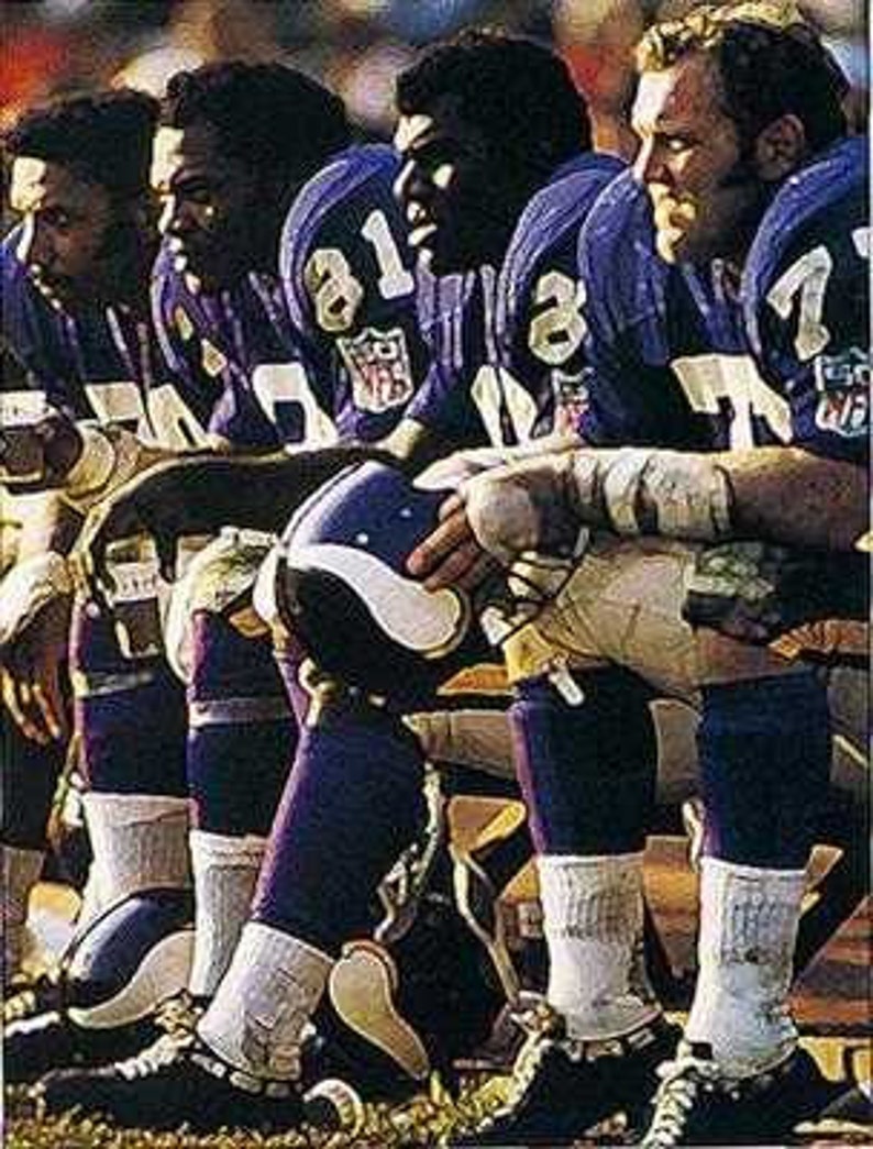 Very Rare Minnesota Vikings Purple People Eaters Art Print, Limited ...