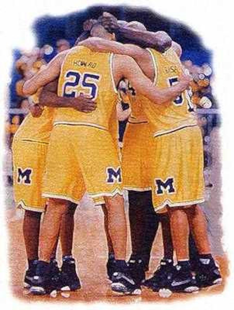 University of Michigan Basketball Fab 5 Limited Art Prt - Etsy