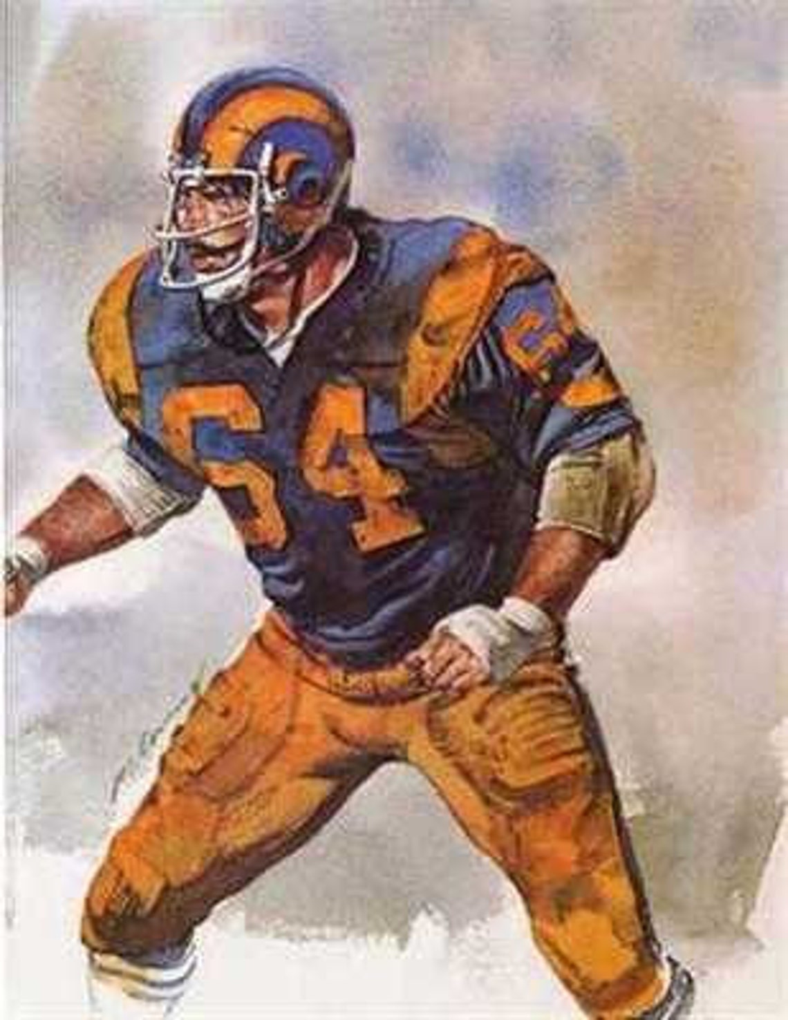 Rare Jack Reynolds Los Angeles Rams Print - Etsy