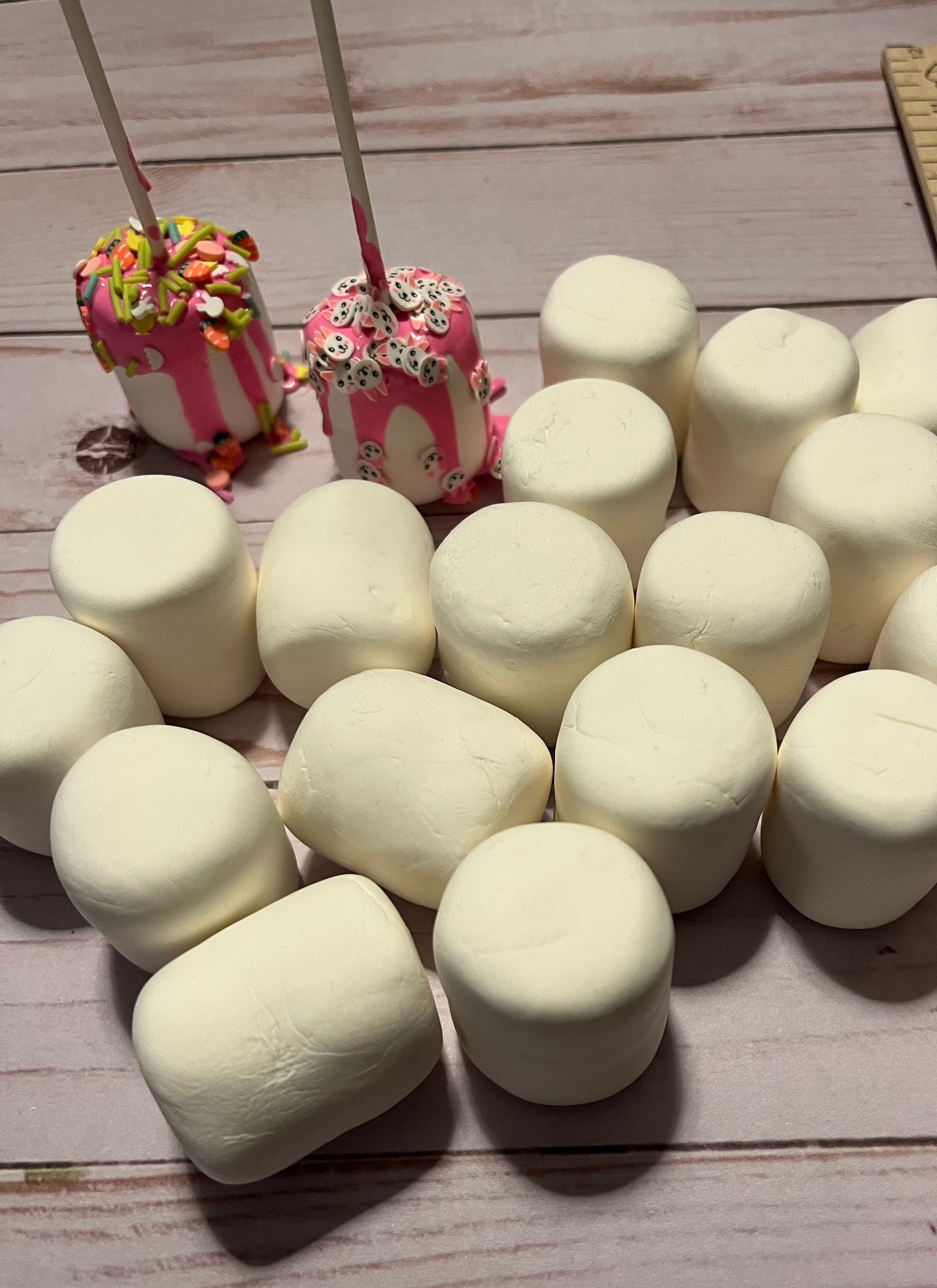 Jumbo Fake Marshmallows, Tier Tray Decor - Handmade, Set of 6 - Etsy