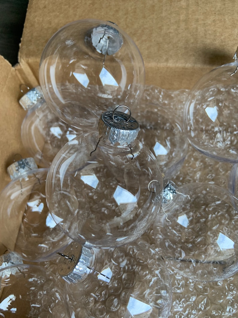 Clear Plastic Round Christmas Ornaments/65mm Clear Round - Etsy