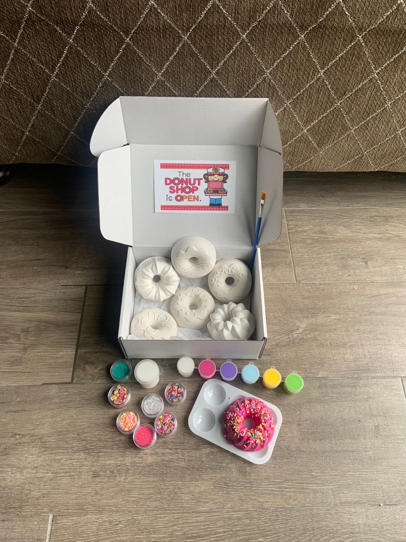 Donut Painting Kit/paint Your Own Box of Donuts Gift Box/kids - Etsy