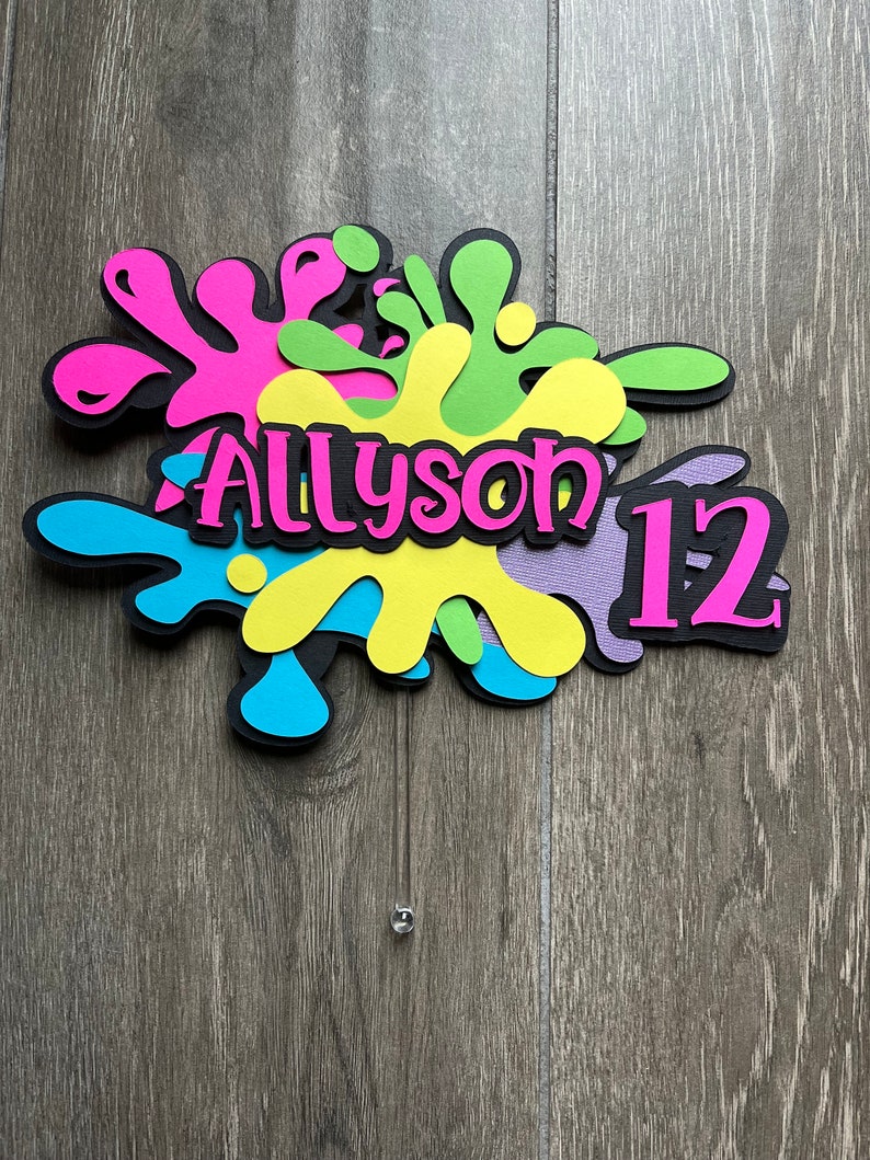 Custom Paint Splatter Birthday Cake Topper, Painting Party Decor - Etsy