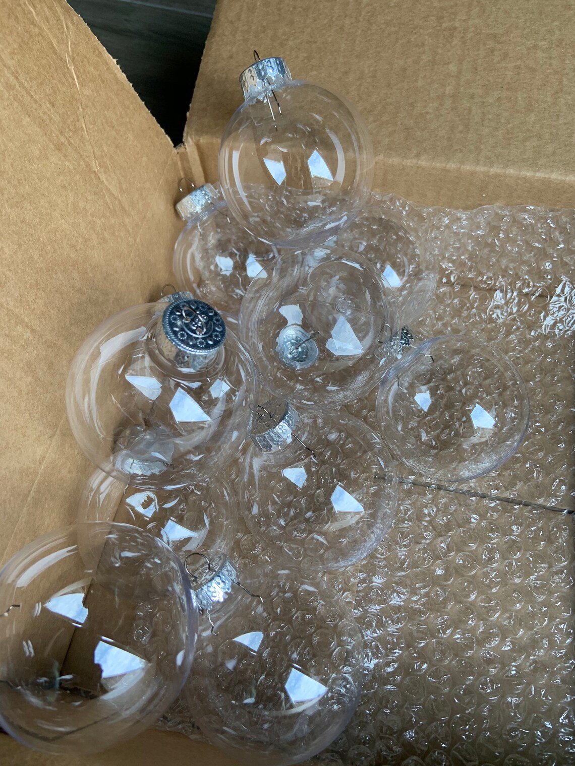 Clear Plastic Round Christmas Ornaments/65mm Clear Round - Etsy