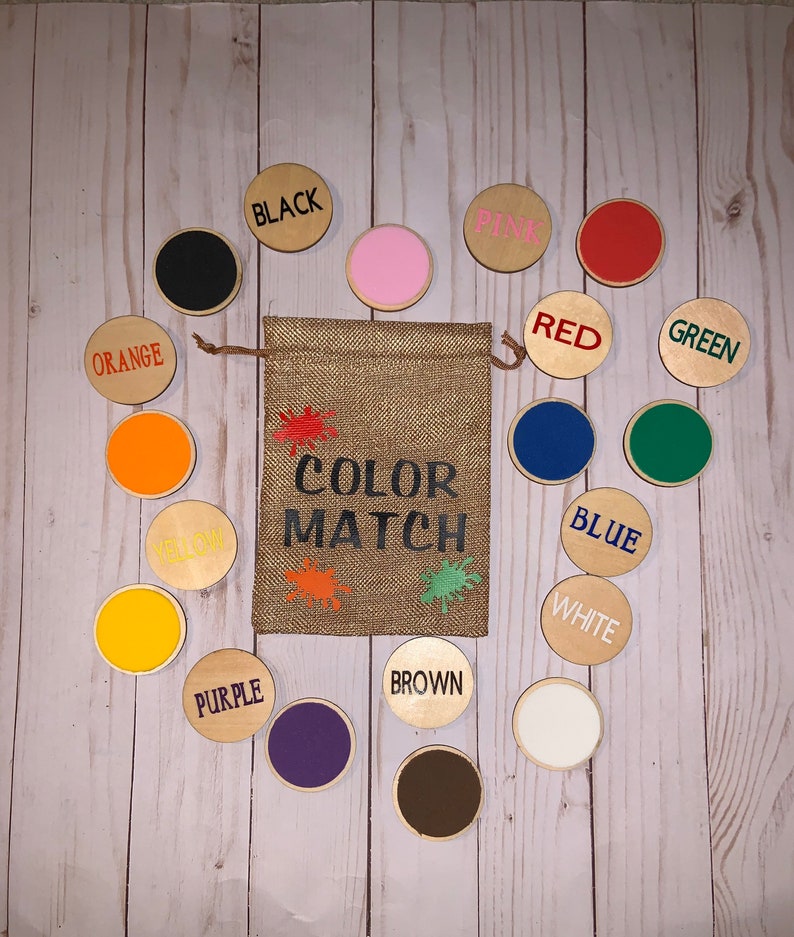 Montessori Sensory Matching Colors Game/wooden Prek Color | Etsy