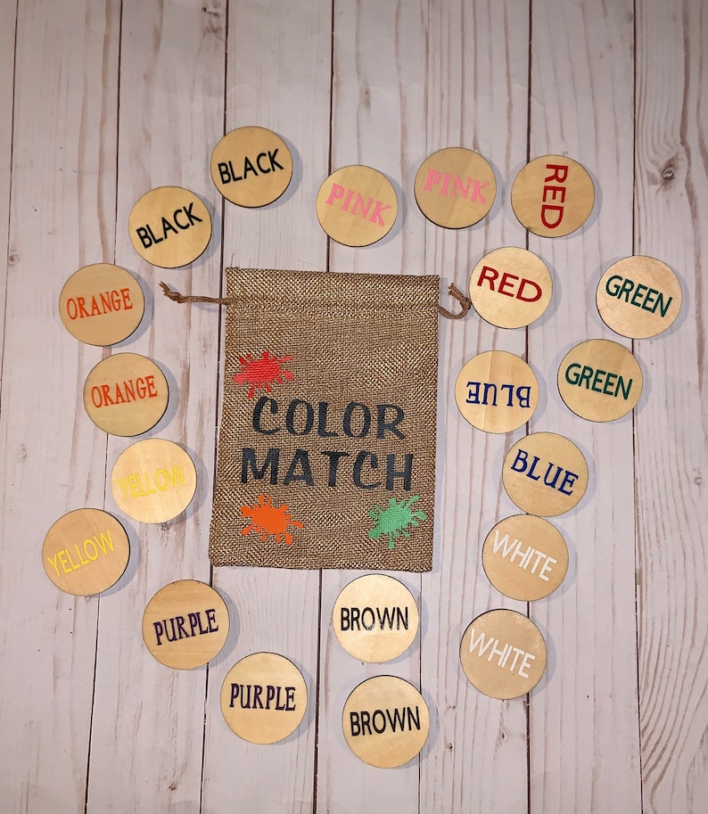 Montessori Sensory Matching Colors Game/wooden Prek Color | Etsy