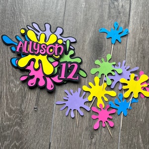 Paint Splatter Cake Topper/painting Party Cake Topper/custom Paint ...