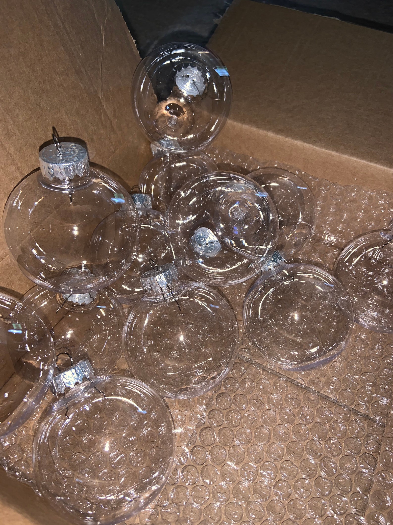 Clear Plastic Round Christmas Ornaments/65mm Clear Round - Etsy