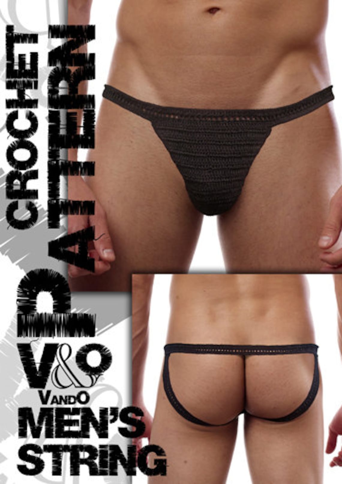 Crochet Men's String Pattern PDF, Men's Jock Strap Pattern, Men's Sexy Underwear, Double Thongs ...