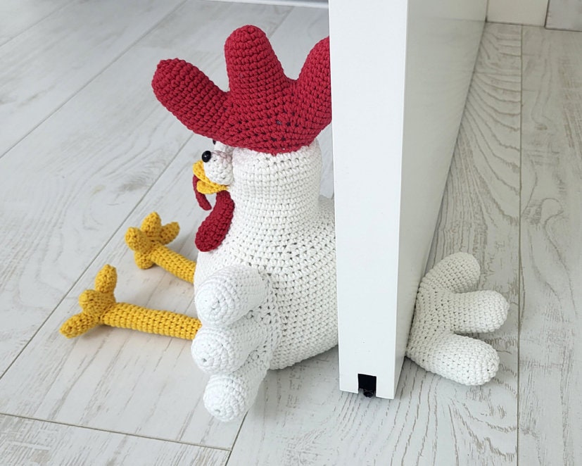 Rooster Door Stopper Crochet Rooster Crochet Pattern Doorstop PDF ...