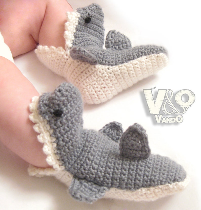 Crochet Pattern Shark Slippers, Baby Shark Socks 0-3 Months, Shoes ...