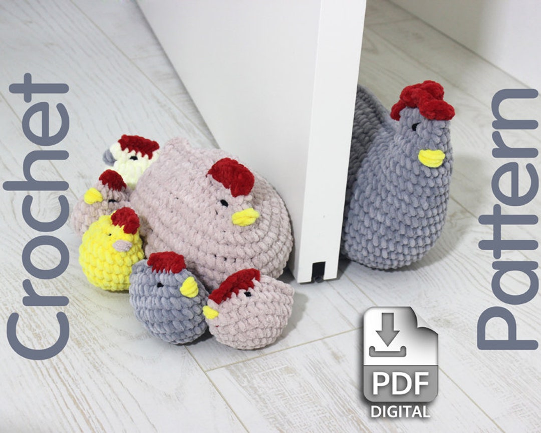 Door Stopper Chicken Crochet Pattern Doorstop Chicken Family PDF ...