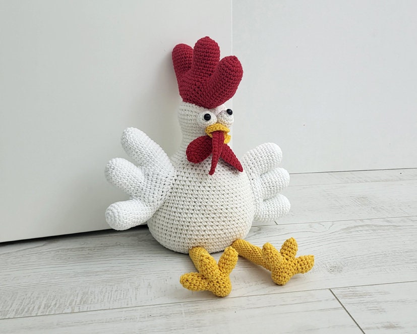 Rooster Door Stopper Crochet Rooster Crochet Pattern Doorstop PDF ...