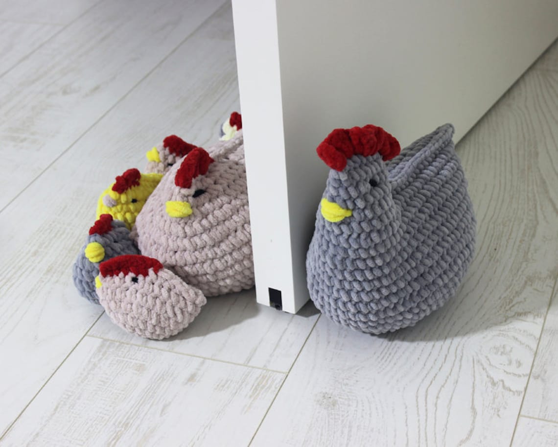 Door Stopper Chicken Crochet Pattern Doorstop Chicken Family PDF ...