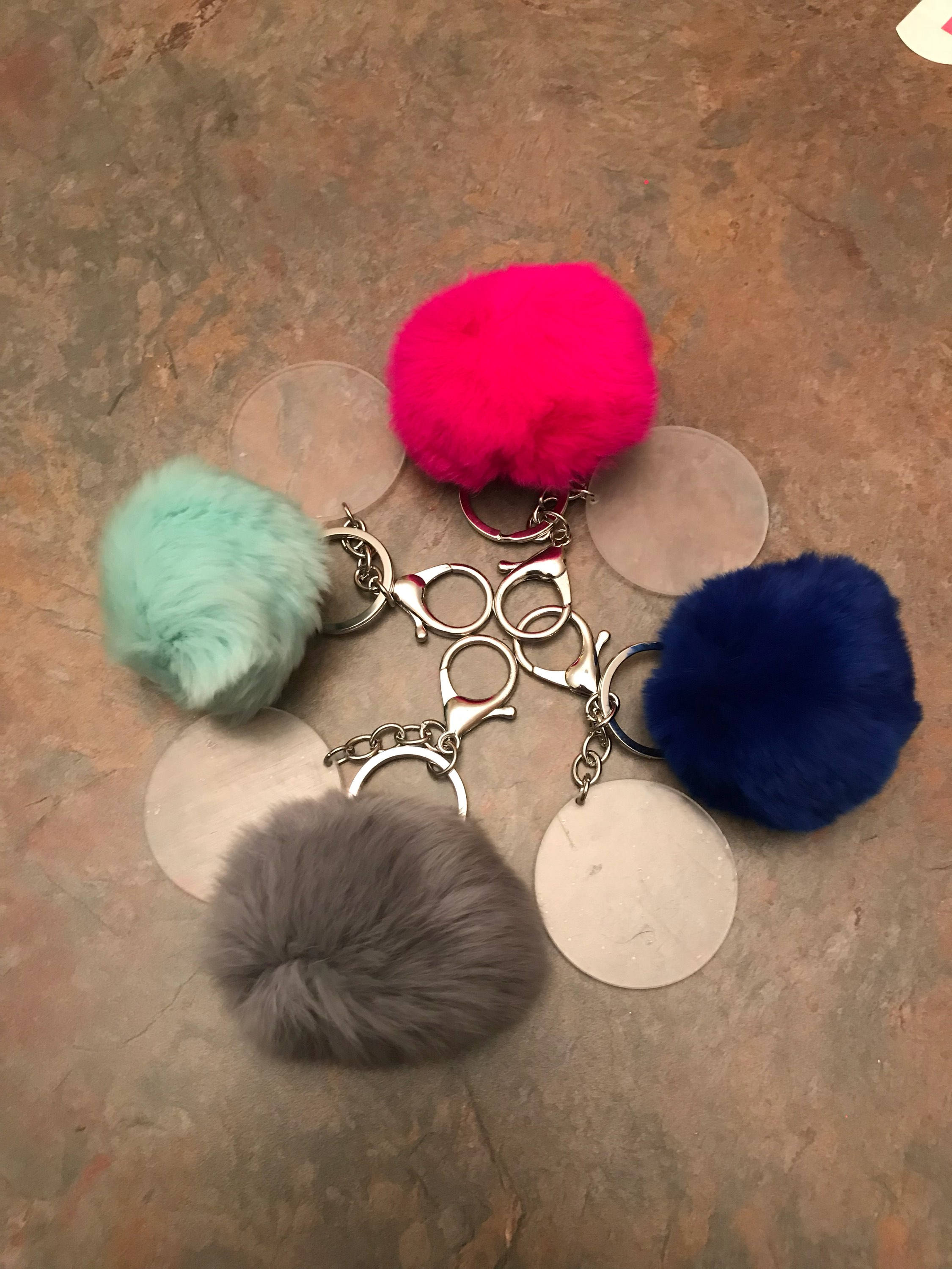 Puff Keychain With Monogram or Custom Text - Etsy