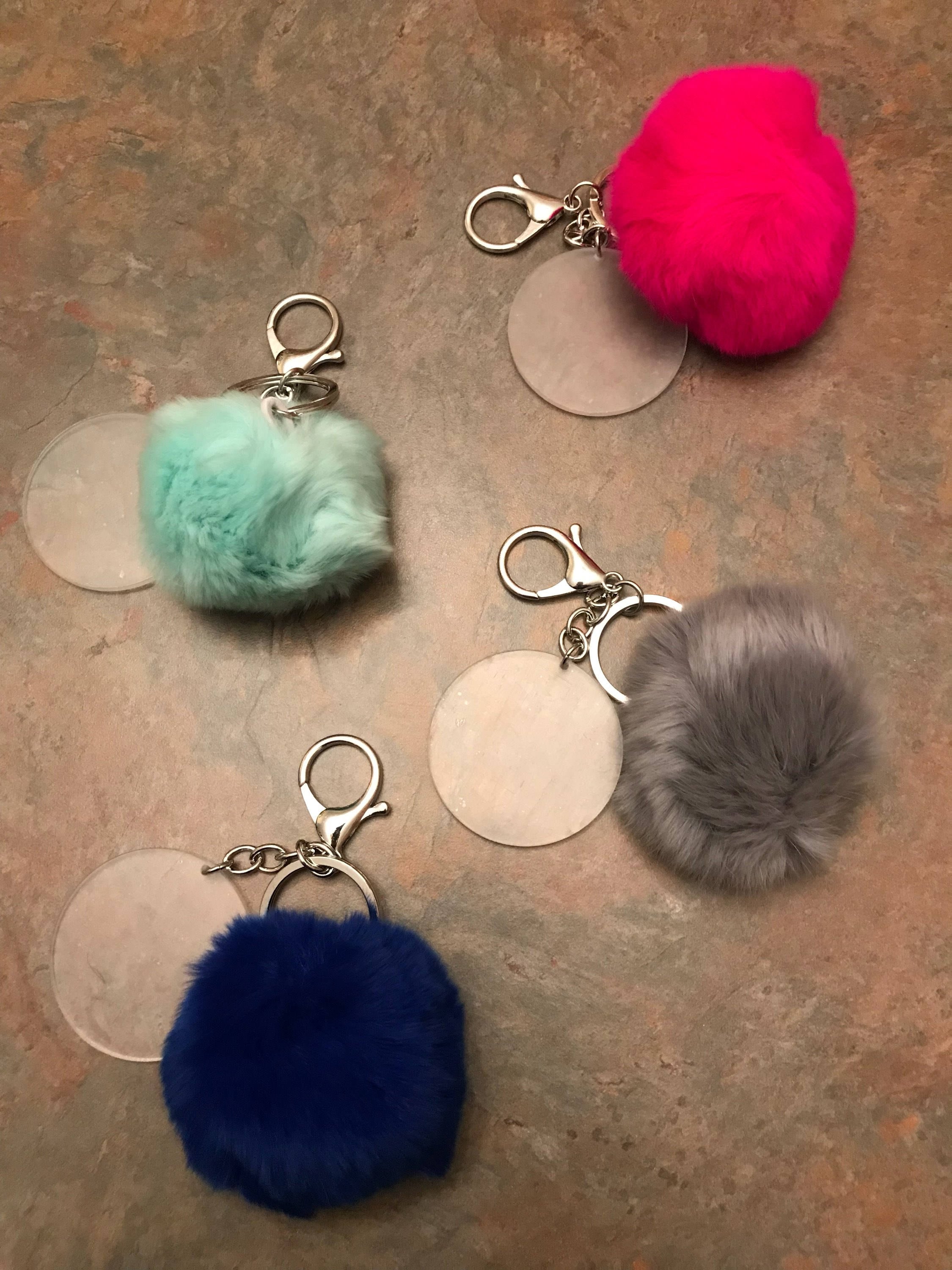 Puff Keychain With Monogram or Custom Text - Etsy
